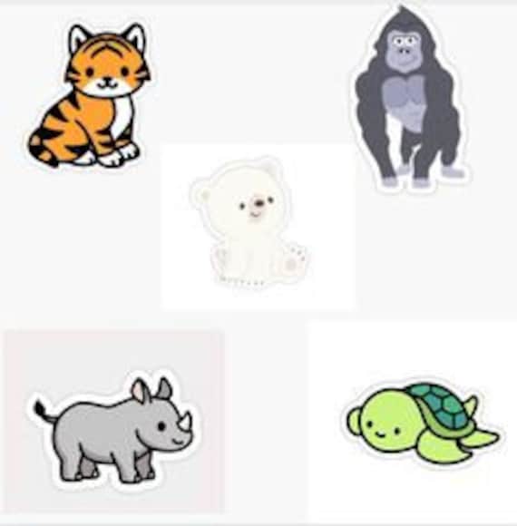 Endangered Animals Sticker Pack of 5 - Etsy