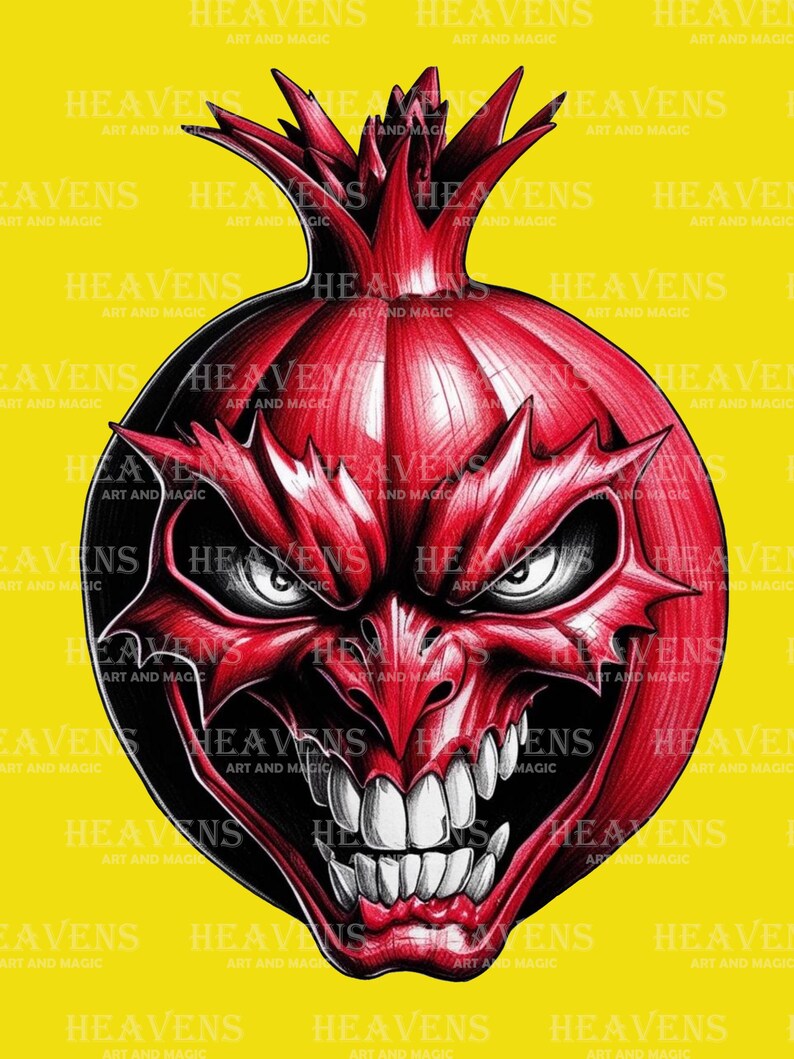 Fruit Monster PNG Bundle | Angry Kawaii Fruit Clipart | Digital ...