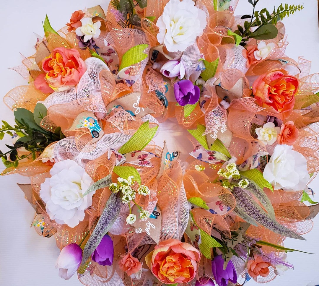 Everyday Shimmering Flower Wreath - Etsy