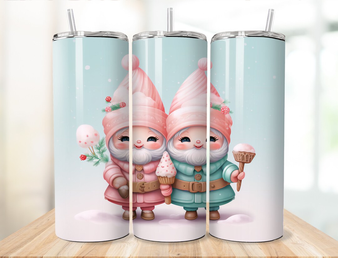 Pink Christmas Gnomes Tumbler Wrap 20 Oz Skinny 3D Gnome - Etsy