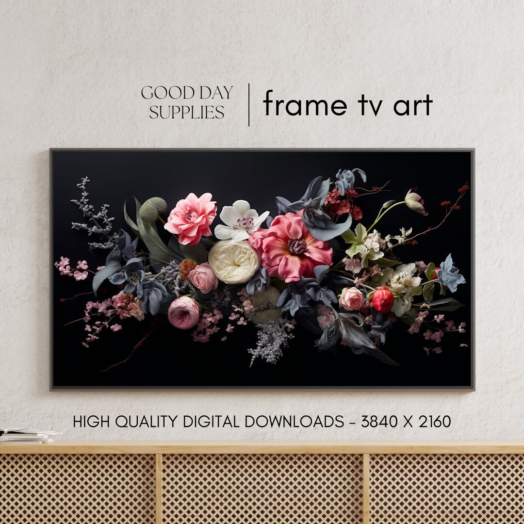 Moody Florals Samsung Frame TV Art, Flowers TV Art, Floral Digital ...