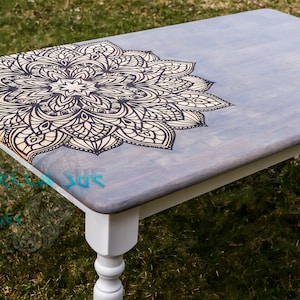 Wood-burned Mandala Table - Etsy