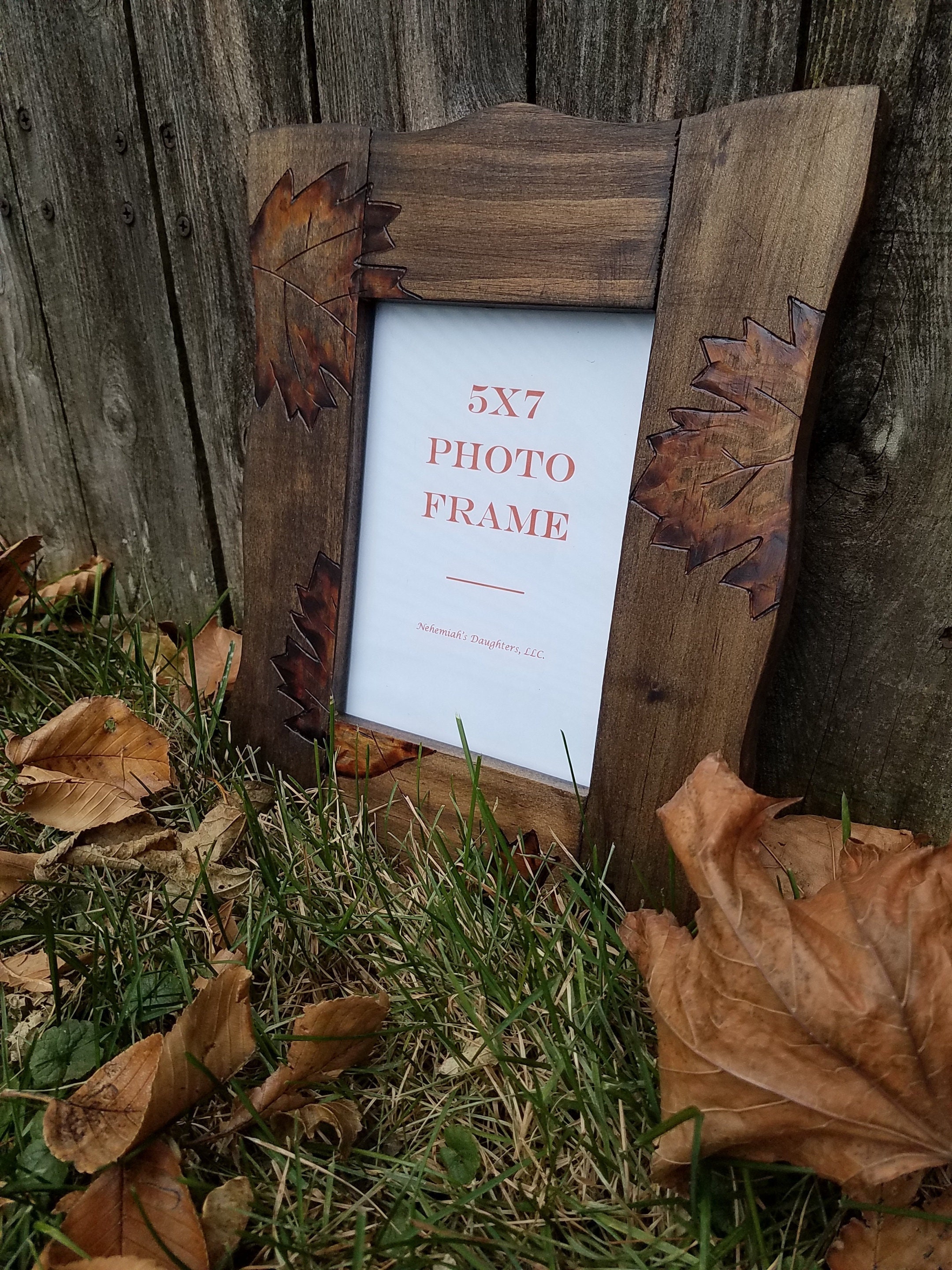 Falling Leaves Handmade Wooden Picture Frame - Etsy