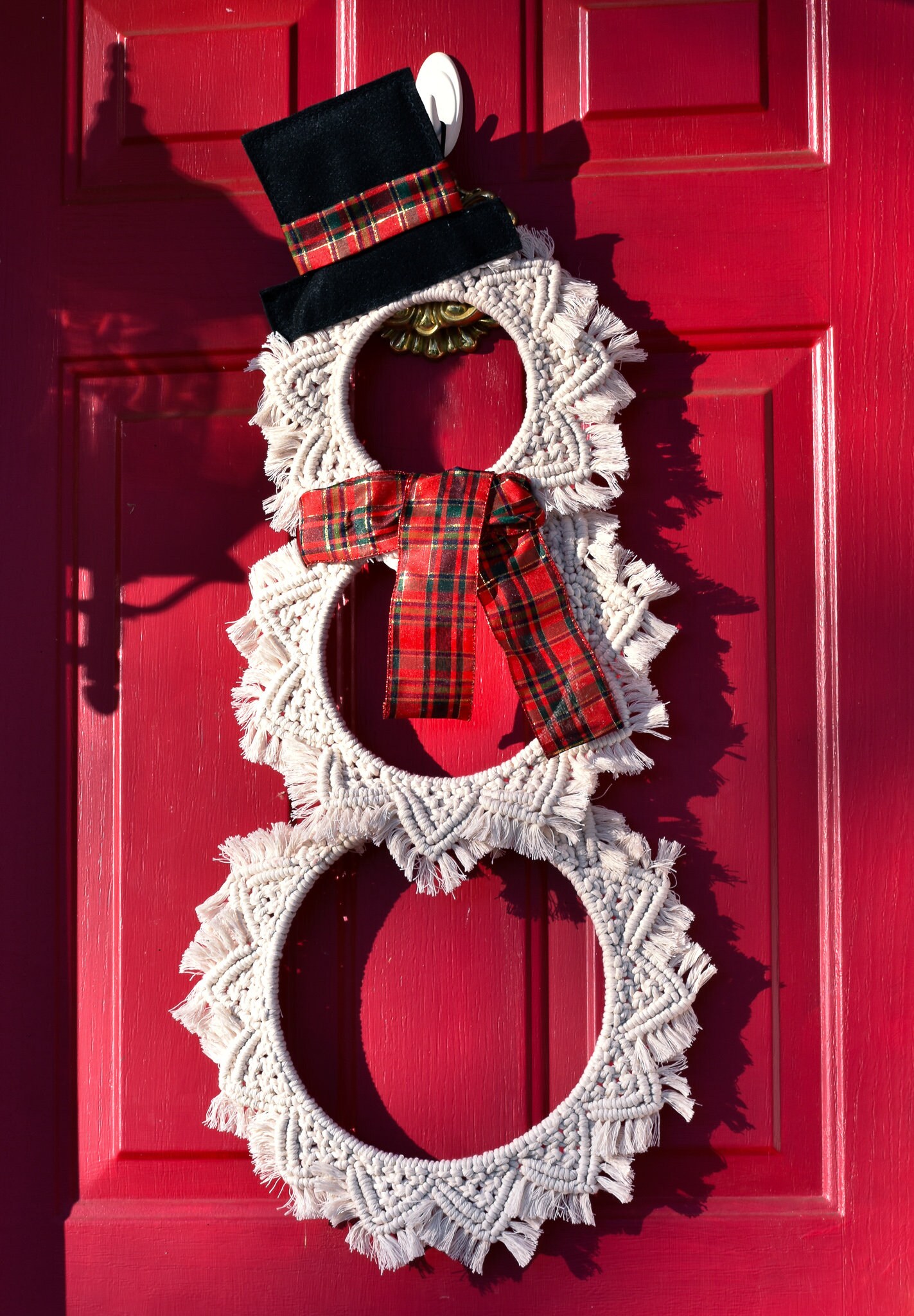 Macramé Snowman Wreath - Etsy