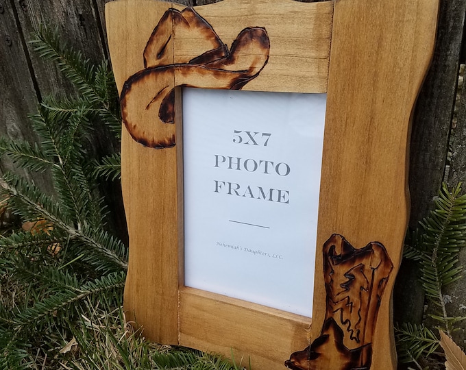 Western Style Wood Picture Frame - Etsy