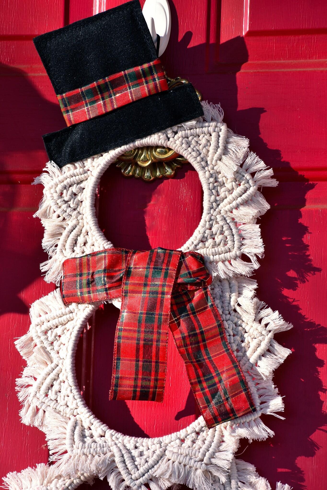 Macramé Snowman Wreath - Etsy