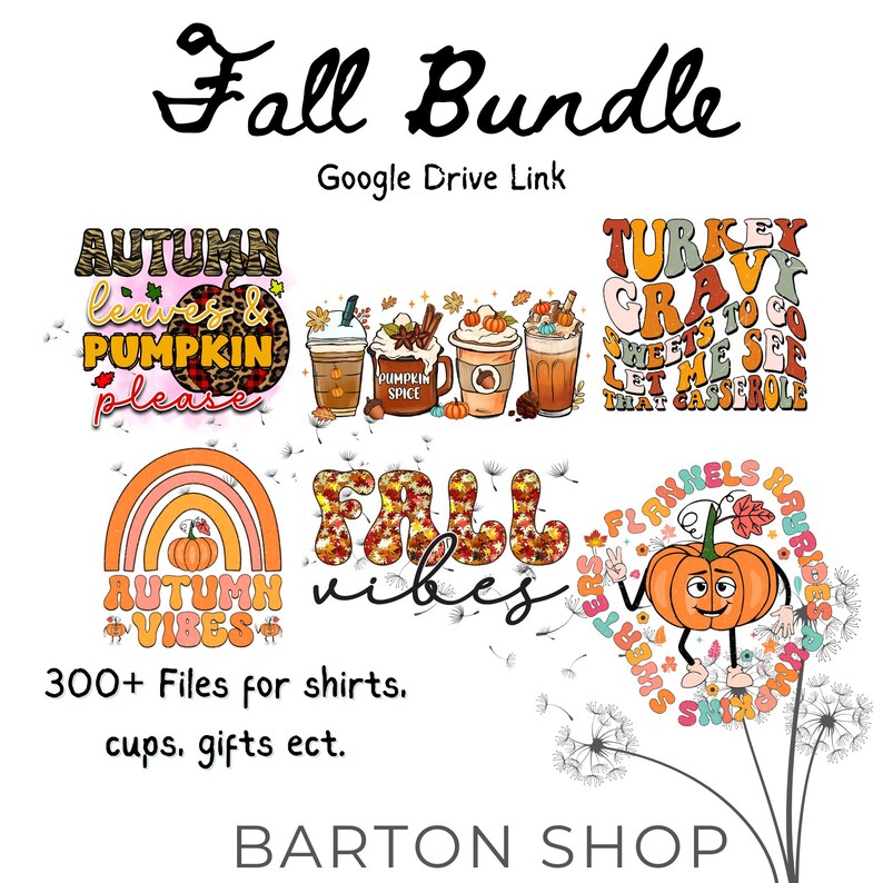 Fall & Halloween Bundle 500+ SVG PNG Files - Etsy