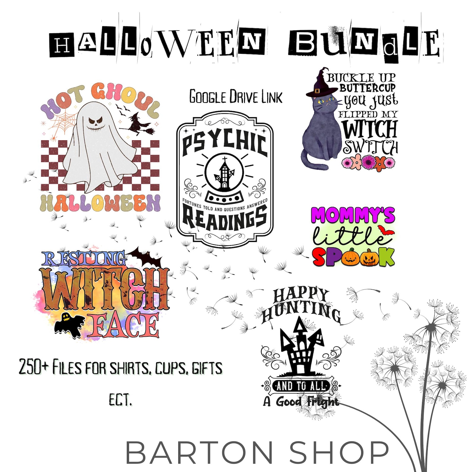 Fall & Halloween Bundle 500+ SVG PNG Files - Etsy
