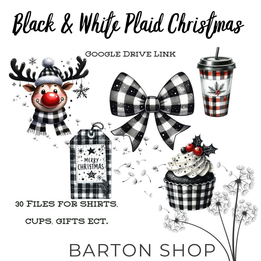Plaid Christmas SVG PNG Digital File Bundle 30+ - Etsy