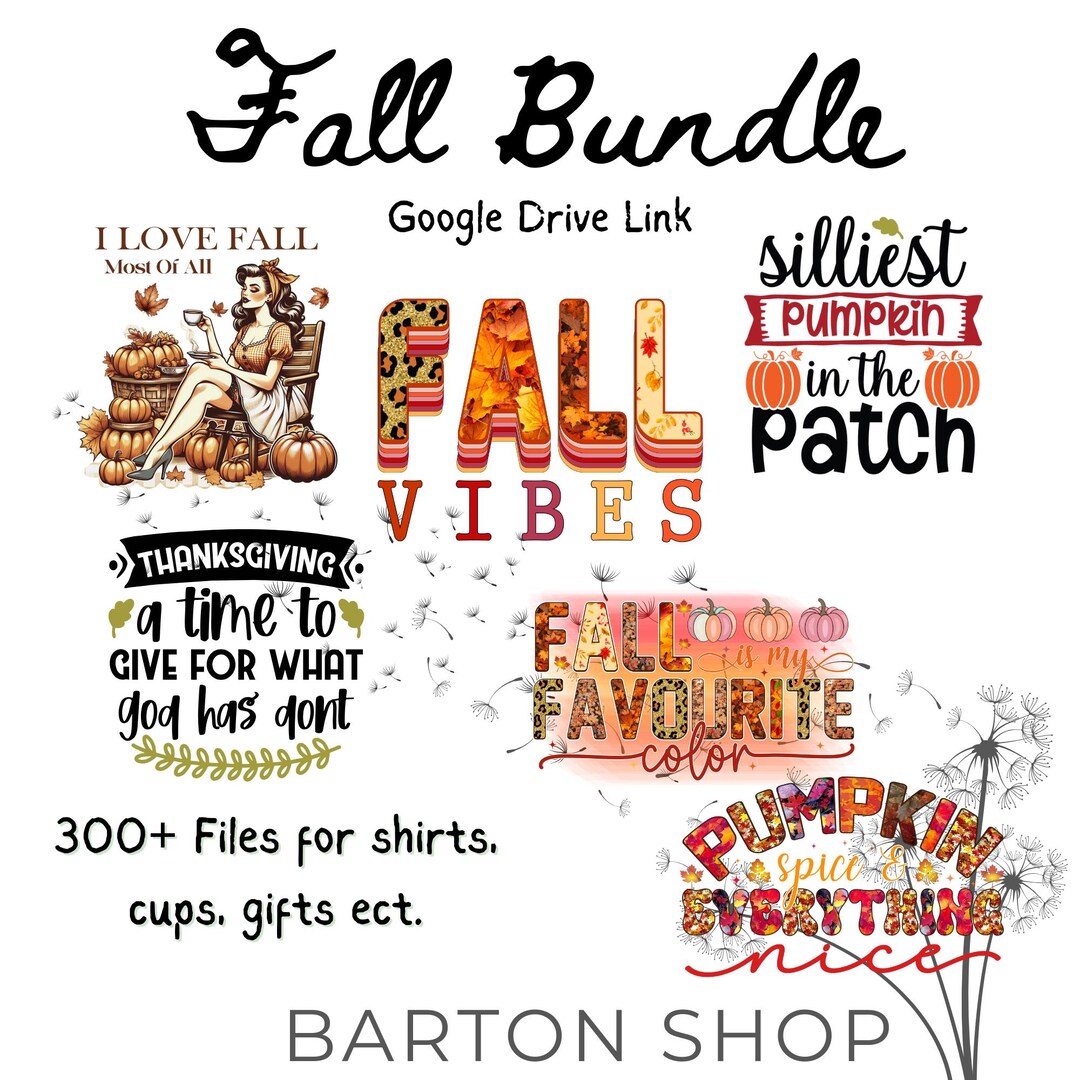 Fall & Halloween Bundle 500+ SVG PNG Files - Etsy