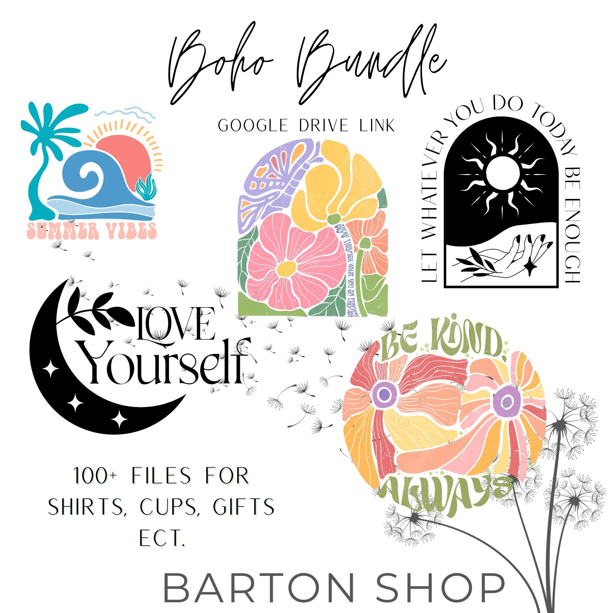 Boho 100+ SVG & PNG Files Bundle - Etsy