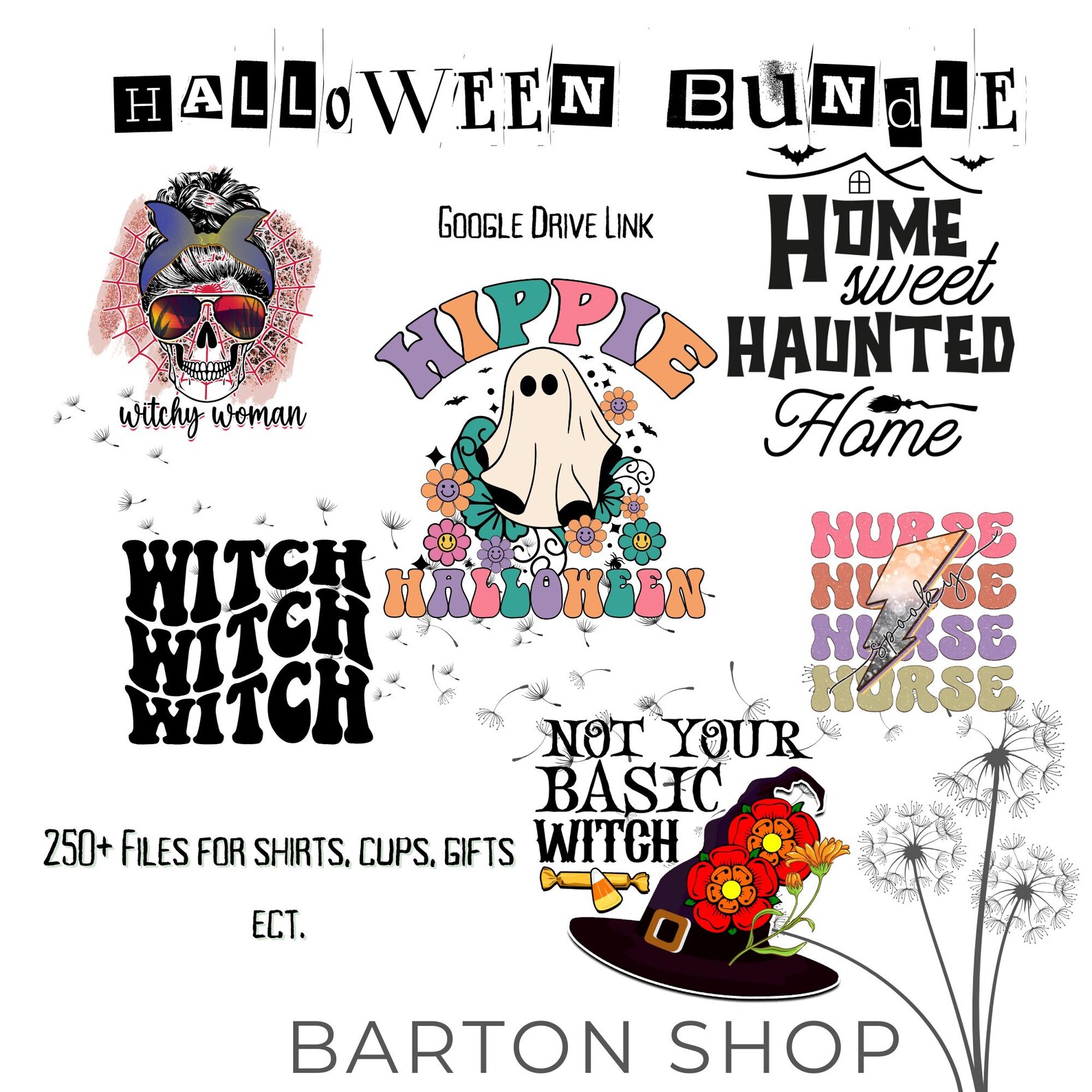Fall & Halloween Bundle 500+ SVG PNG Files - Etsy