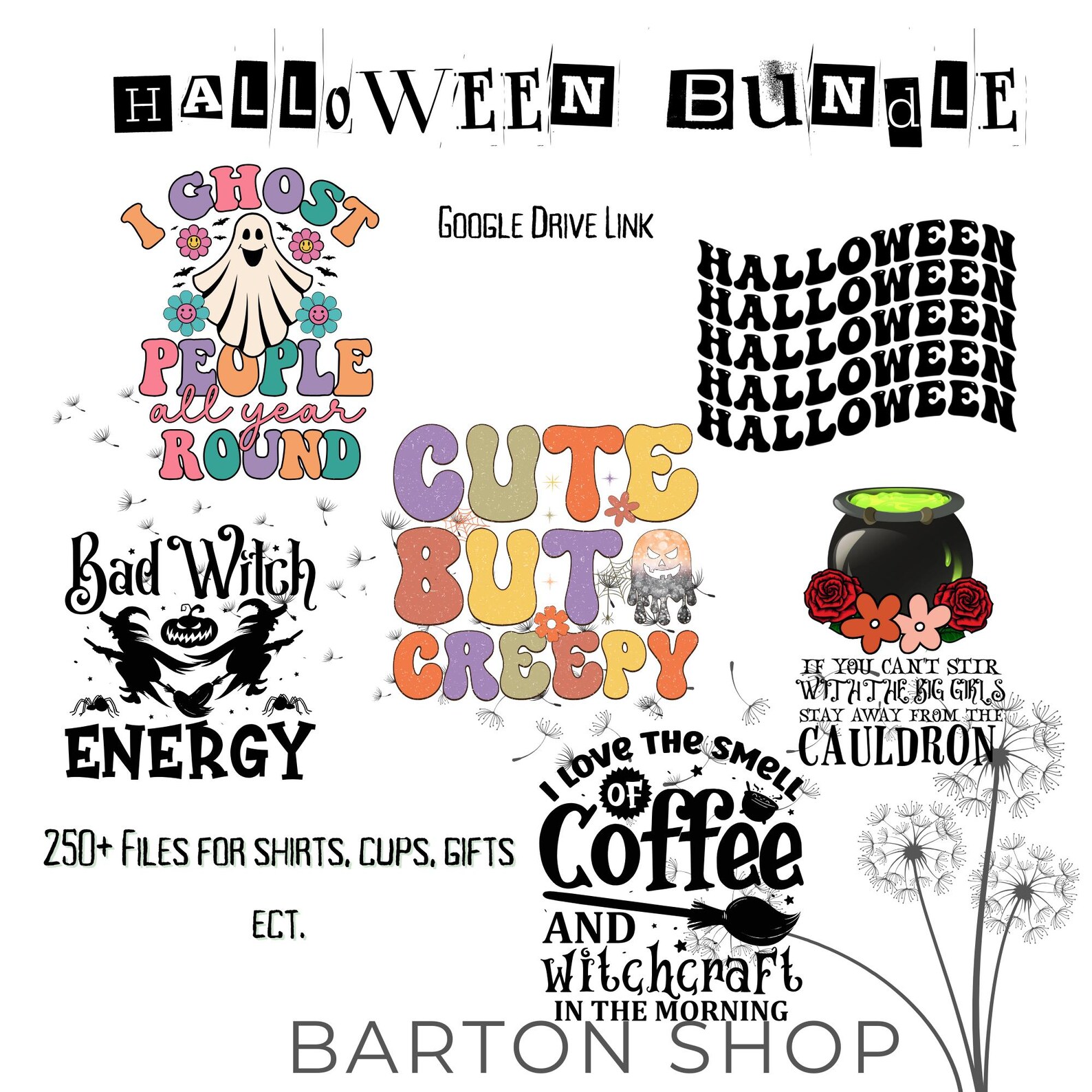 Fall & Halloween Bundle 500+ SVG PNG Files - Etsy