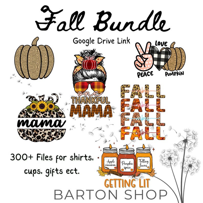 Fall & Halloween Bundle 500+ SVG PNG Files - Etsy