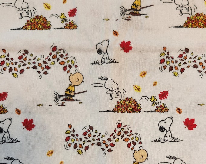 Snoopy and Charlie Brown Rake Leaves BTY, BTHY, BTQY Character Print ...