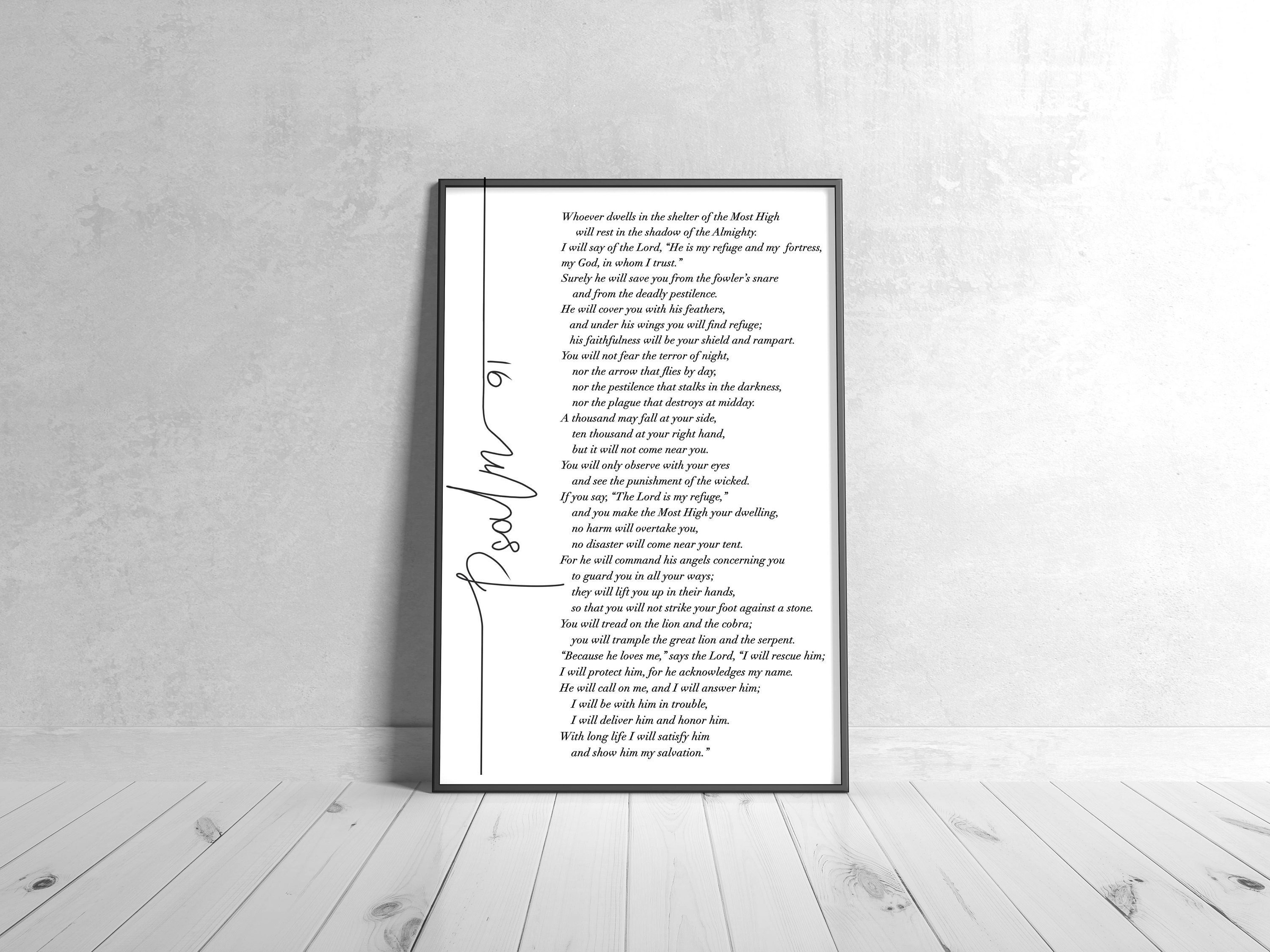 Psalm 91 psalm 91 Print psalm 91 Printable psalm 91 Wall Art psalm 91