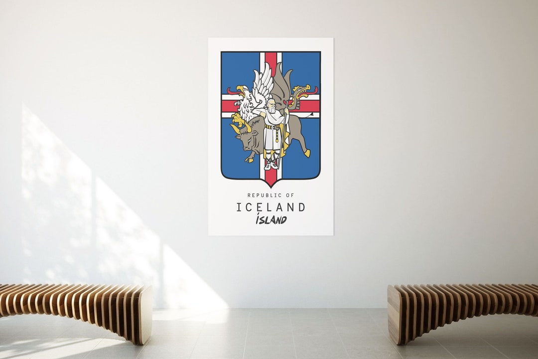 Nordic Crests - Iceland - Poster, Custom-made Coat of Arms, Icelandic ...