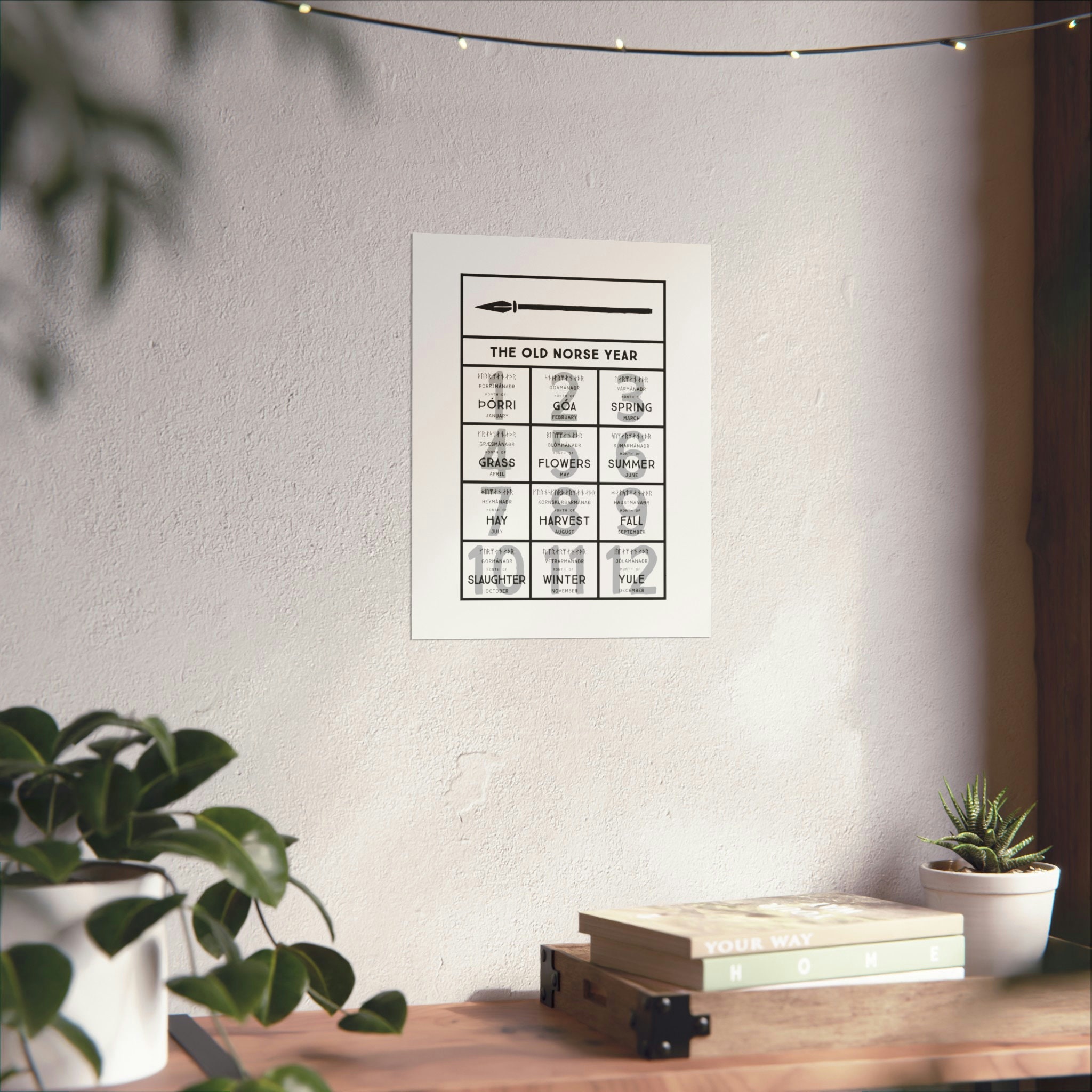 The Old Norse Year, Viking Calendar - Nordic Cabin Art, Scandinavian ...