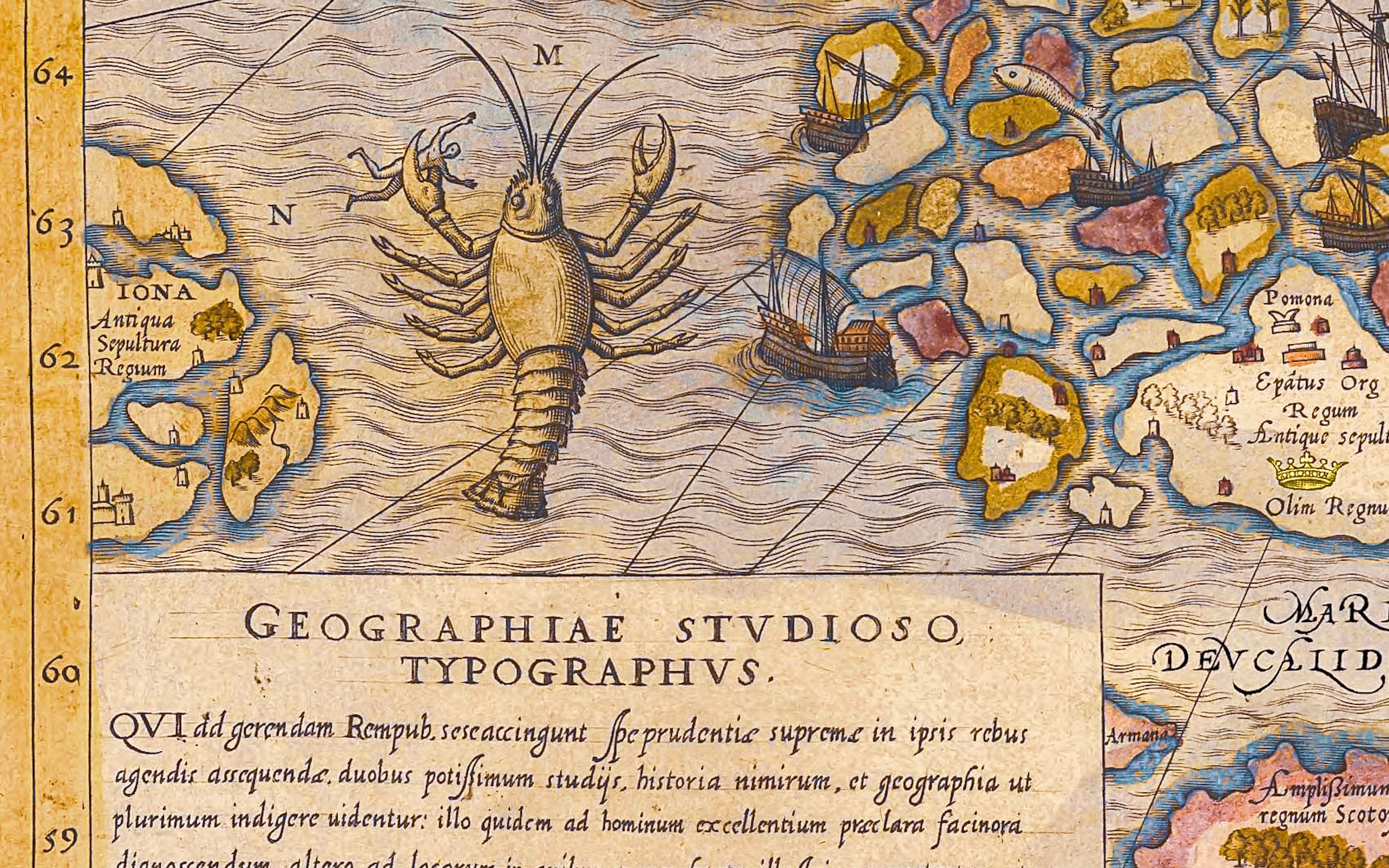 16th Century Scandinavia Map Carta Marina 2nd Ed. by Olaus Magnus ...