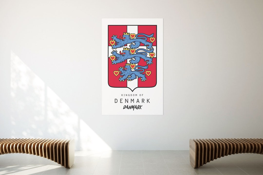 Nordic Crests - Denmark - Poster, Custom-made Coat of Arms, Danish Flag ...