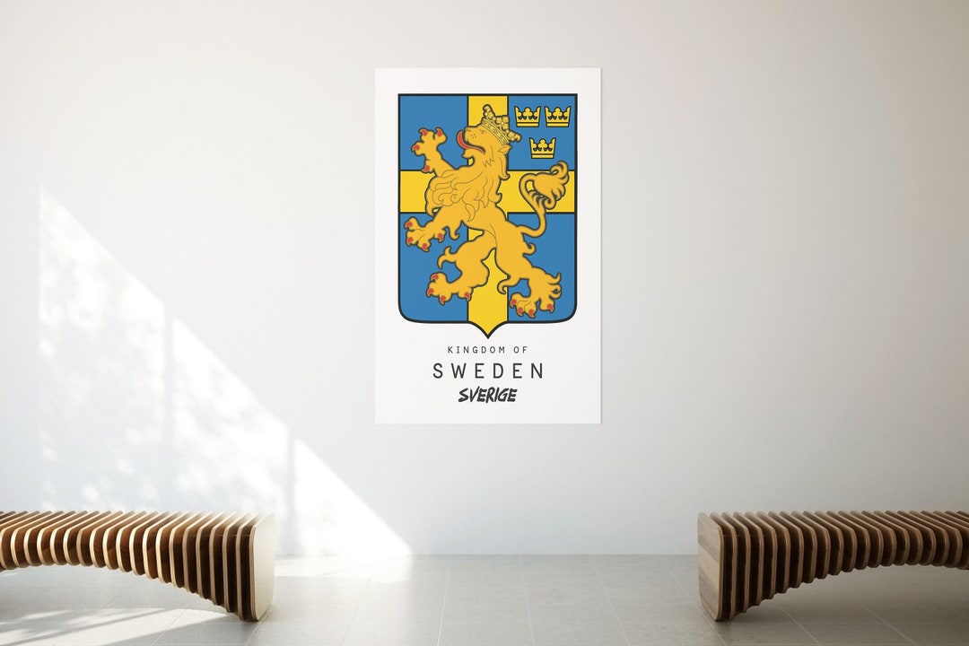Nordic Crests - Sweden - Poster, Custom-made Coat of Arms, Swedish Flag ...