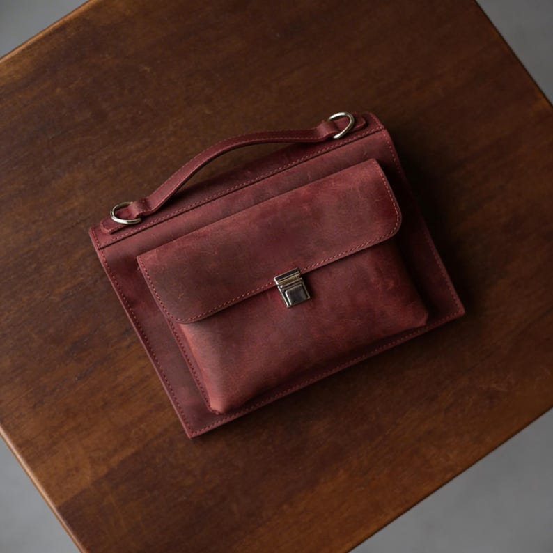 Personalized Leather Book Bag, Book Carrier Case, Leather Book Sleeve ...