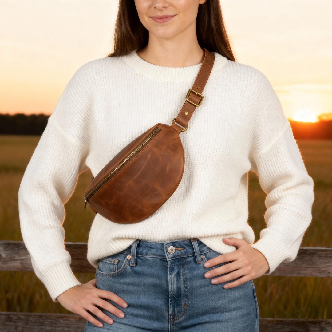 Leather Fanny Pack for Women, Crossbody Belt Bag Customizable ...