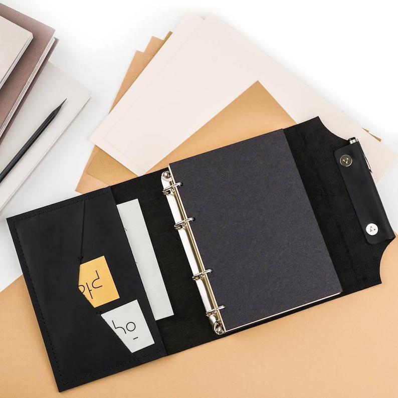 Custom Leather Binder Planner, Personalized 3 Ring Binder, 6 Ring ...
