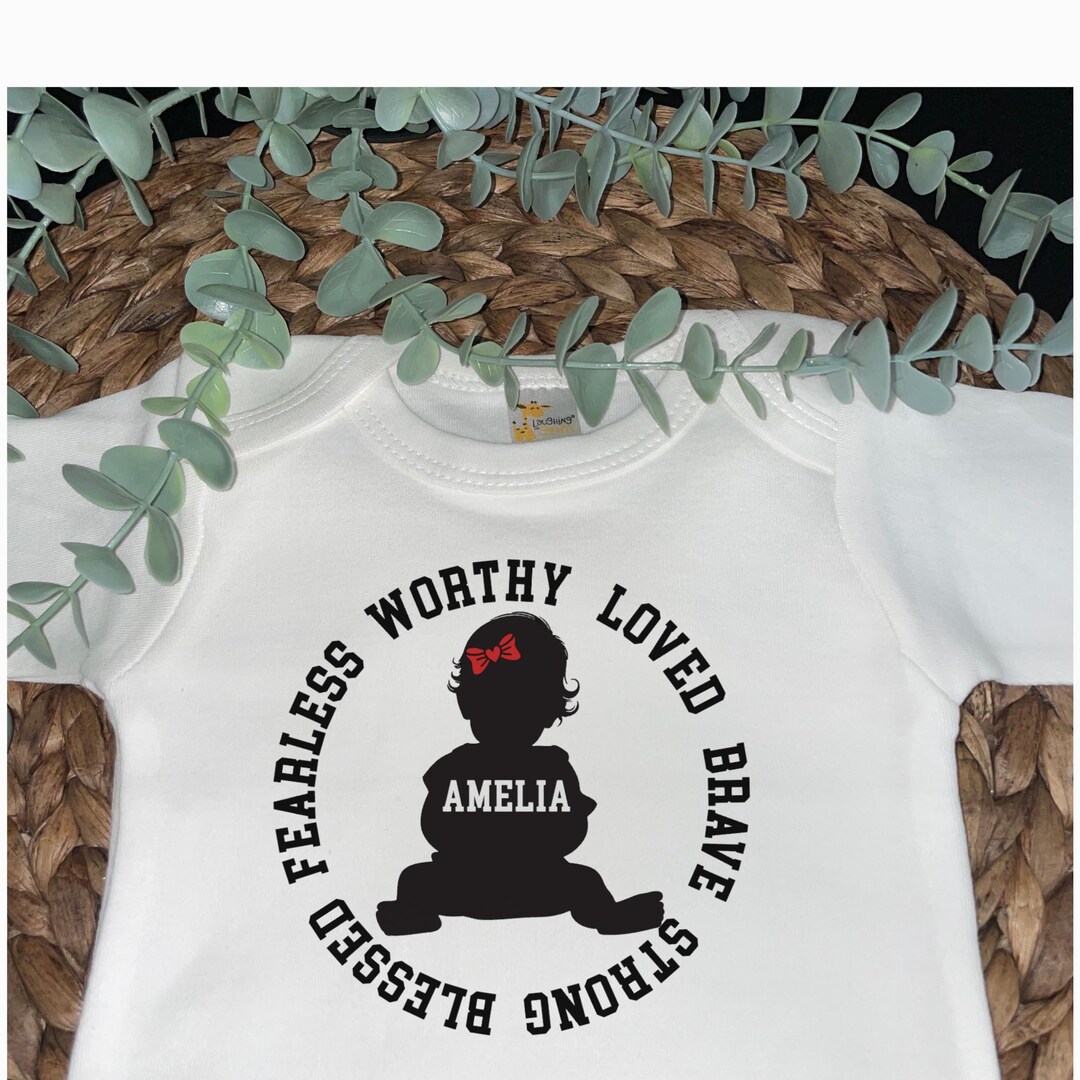 Personalized Fearless, Worthy, Loved, Brave, Strong, Blessed Baby ...