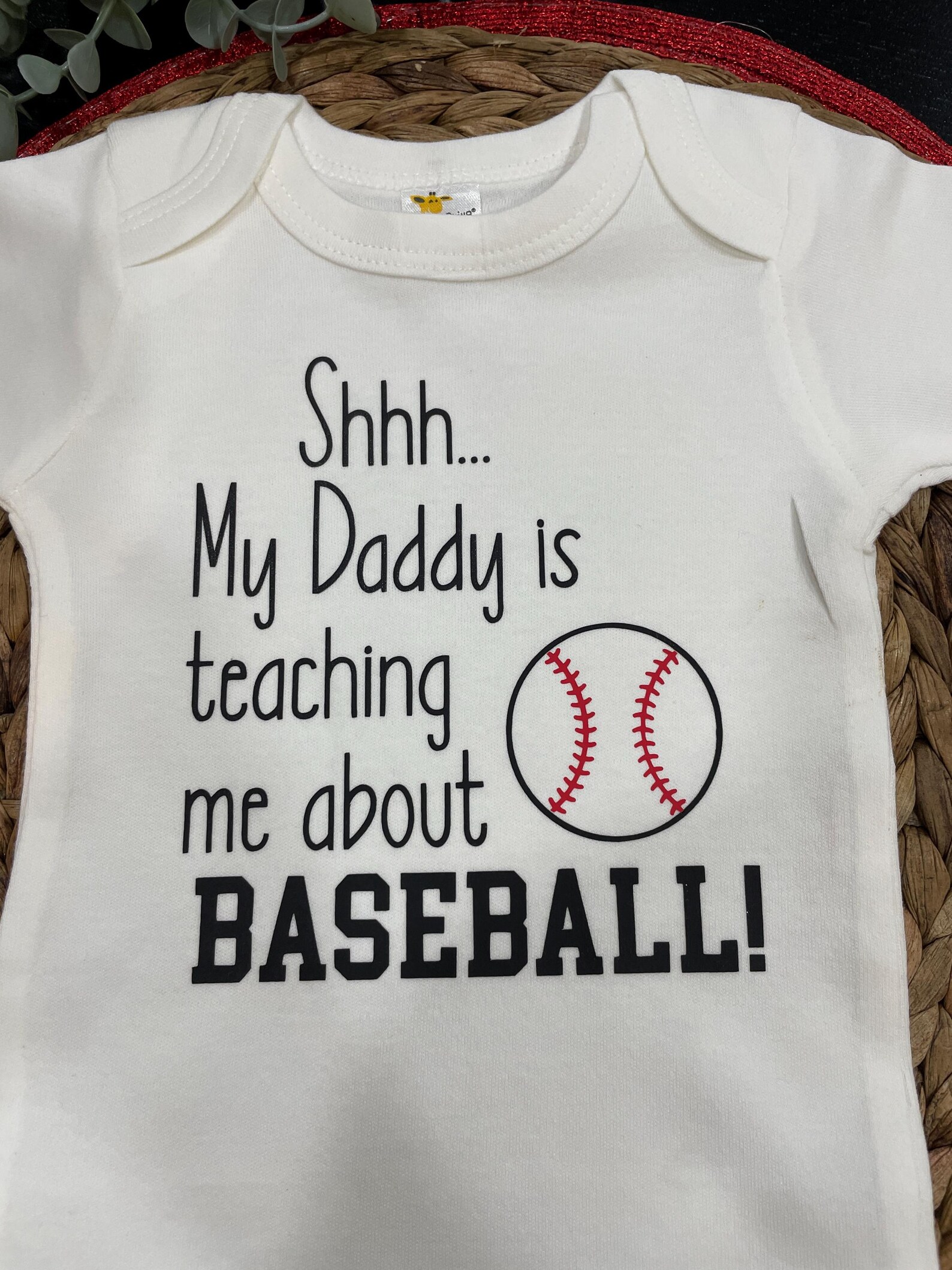 Shh… My Daddy is Teaching Me About Baseball Baby Onesie – Adorable ...