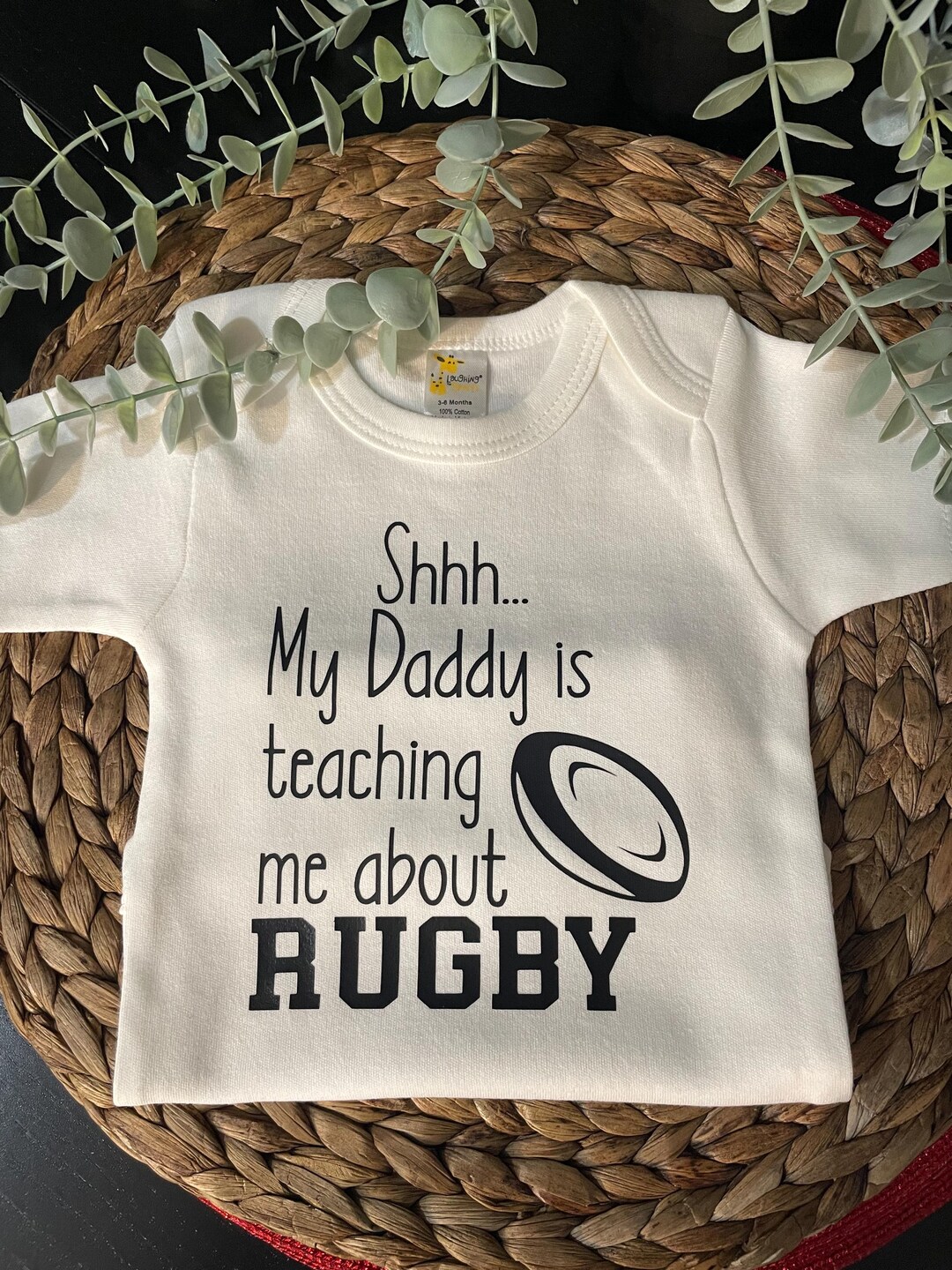Shh...… My Daddy is Teaching Me About Rugby Baby Onesie - Etsy