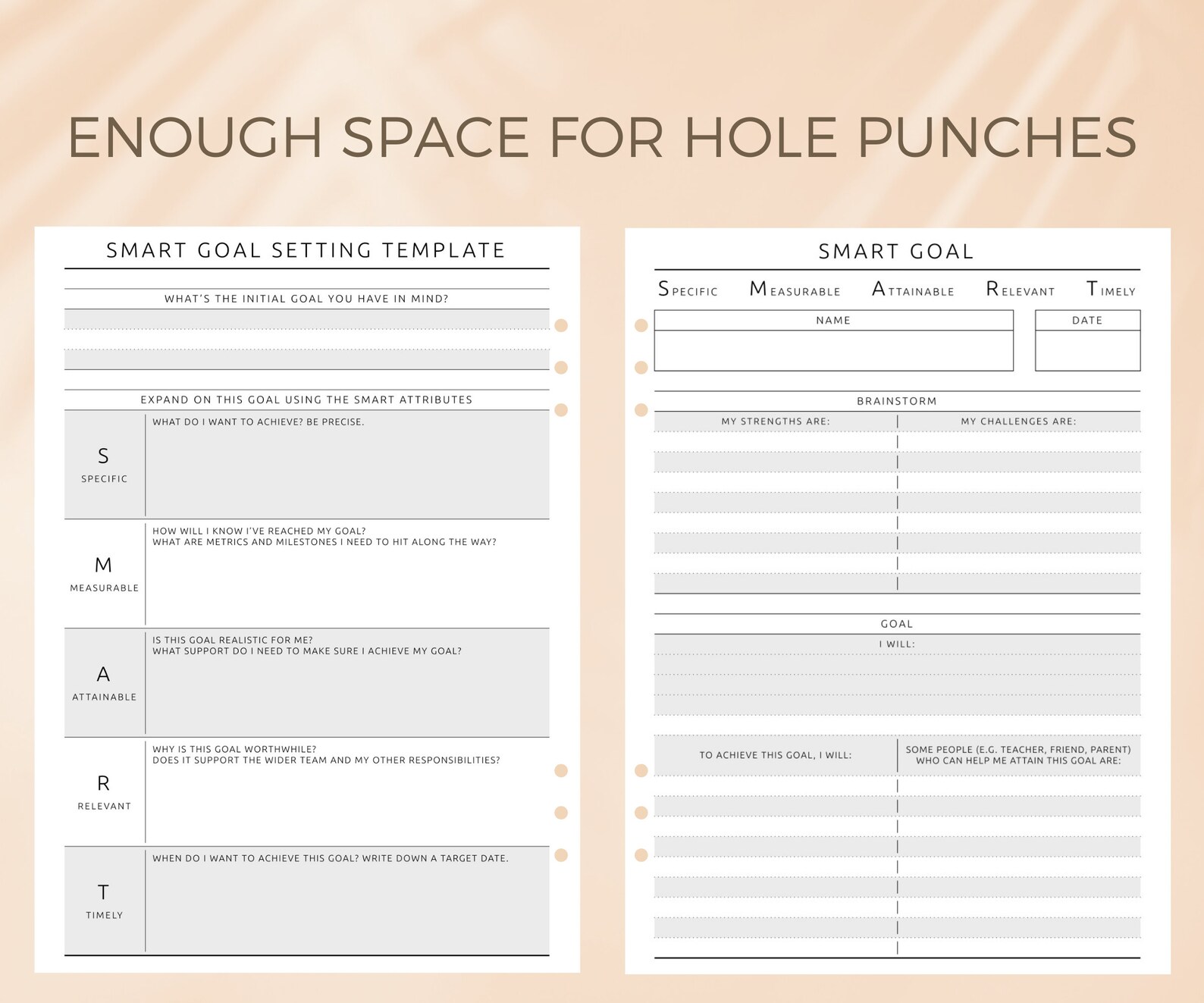 SMART Goal Templates Digital SMART Goal Planning Template - Etsy