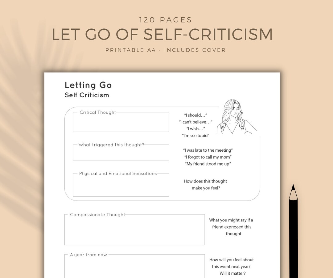 Self-criticism Planner, A4 Printable Self-criticism Journal, Self-care ...