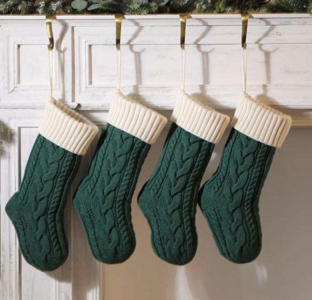 Personalized Cable Knit Christmas Stockings - Etsy