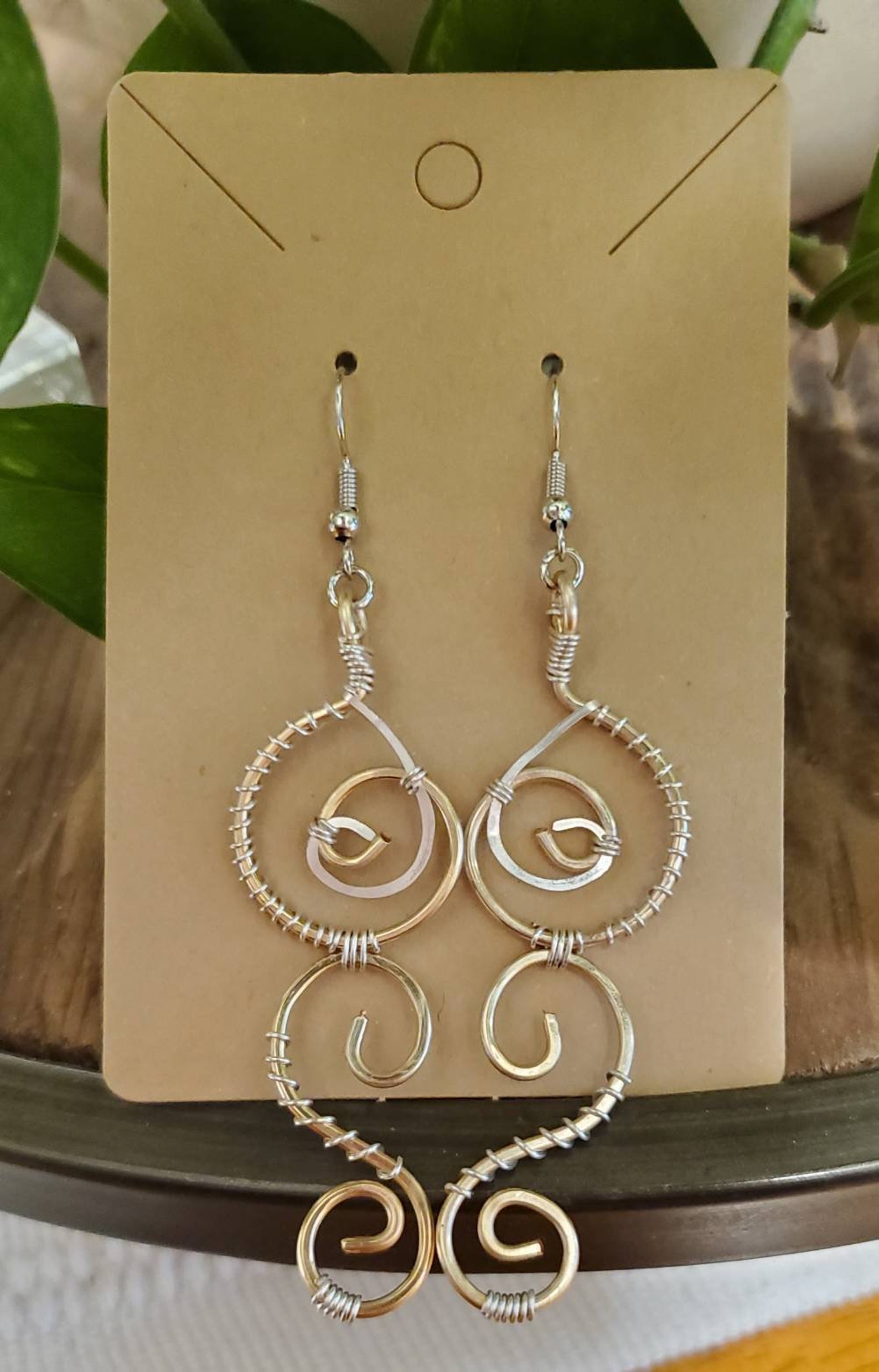 Handmade Spiral Copper Wire Dangle Earrings - Etsy