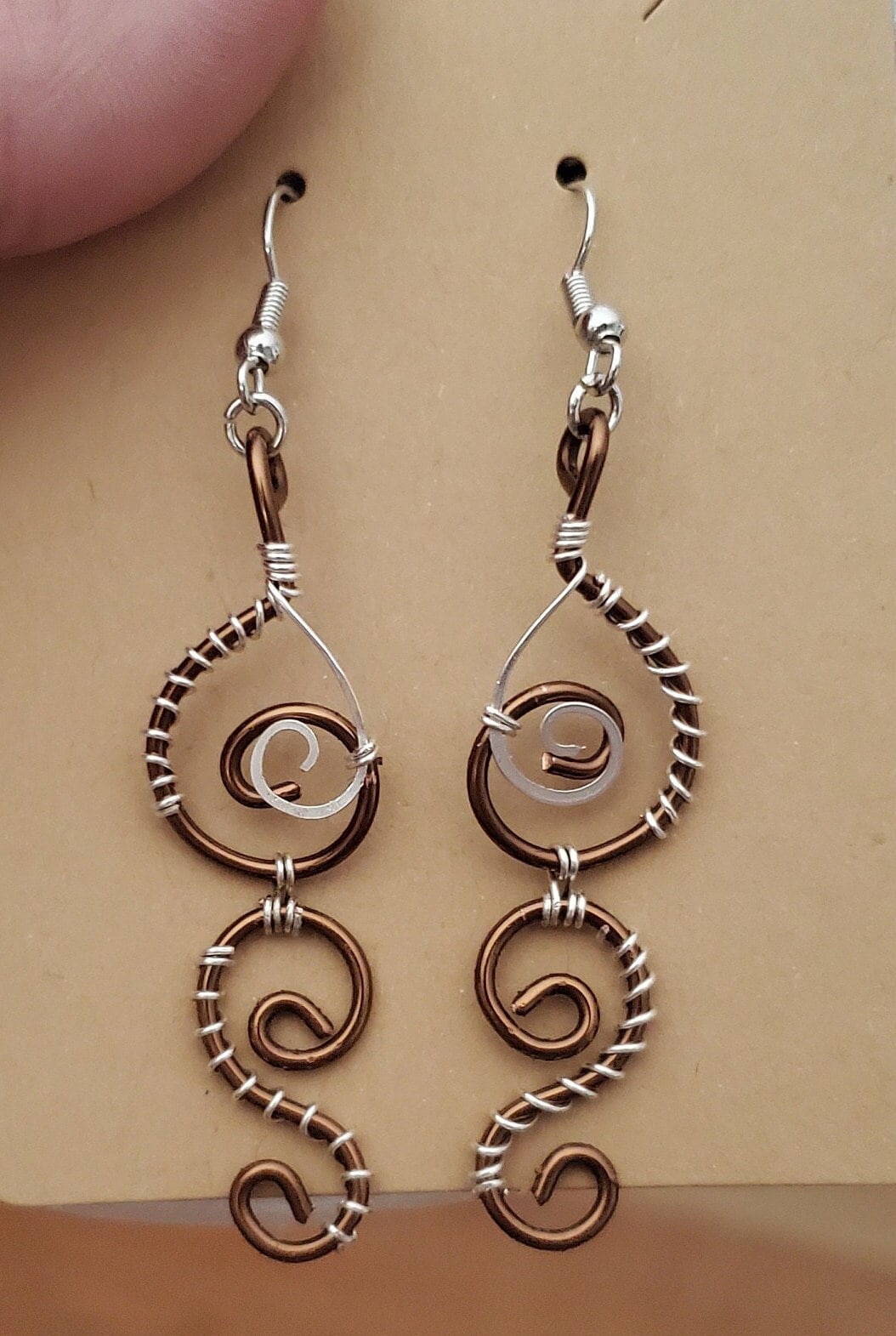 Handmade Spiral Copper Wire Dangle Earrings - Etsy