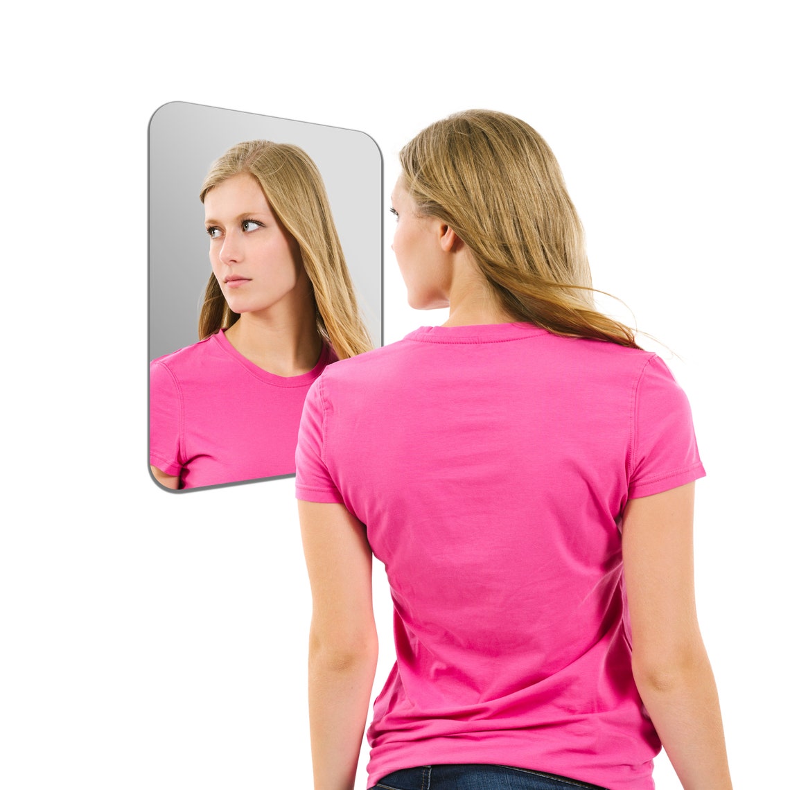Rectangle Shatterproof Acrylic Safety Wall Mirror With Rounded Corners ...