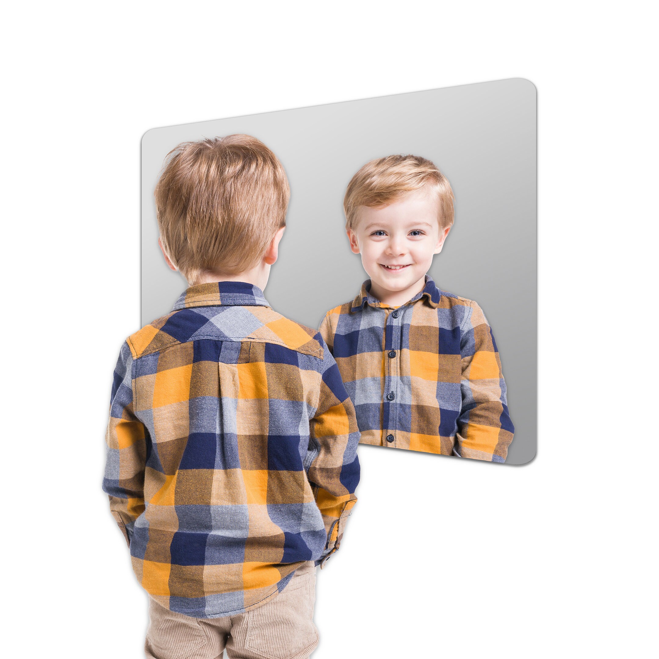 Rectangle Shatterproof Acrylic Safety Wall Mirror With Rounded Corners ...