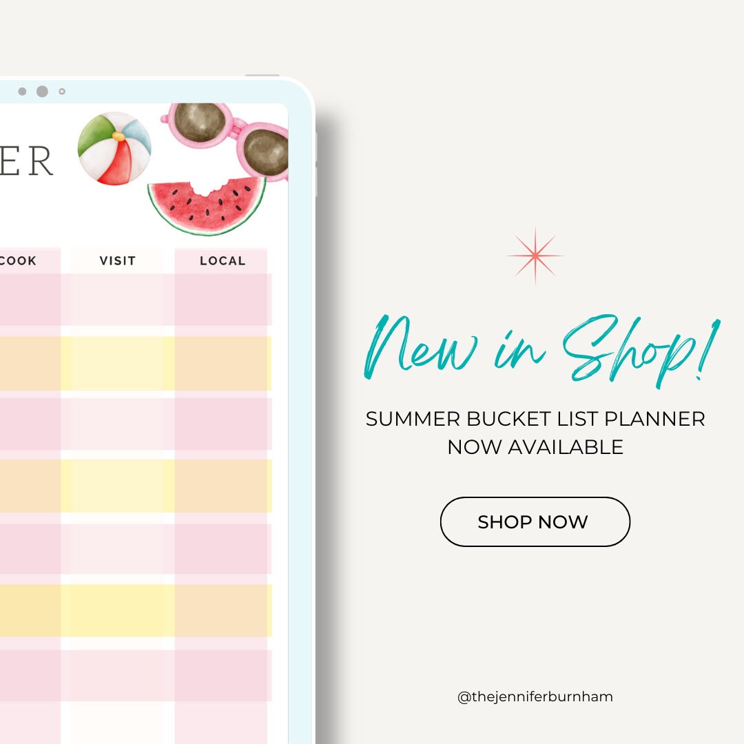 SUMMER BUCKET LIST Planner for the Busy Mom - Download and Print as ...