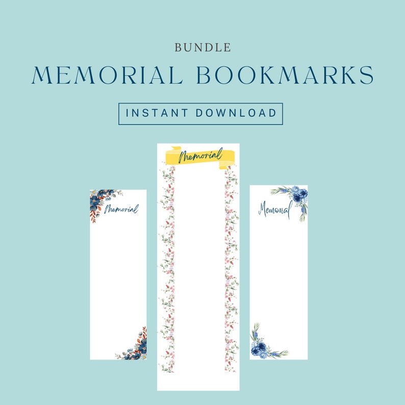 Memorial Obituary Bookmark bundle Perfect Way to Preserve Your Loved ...