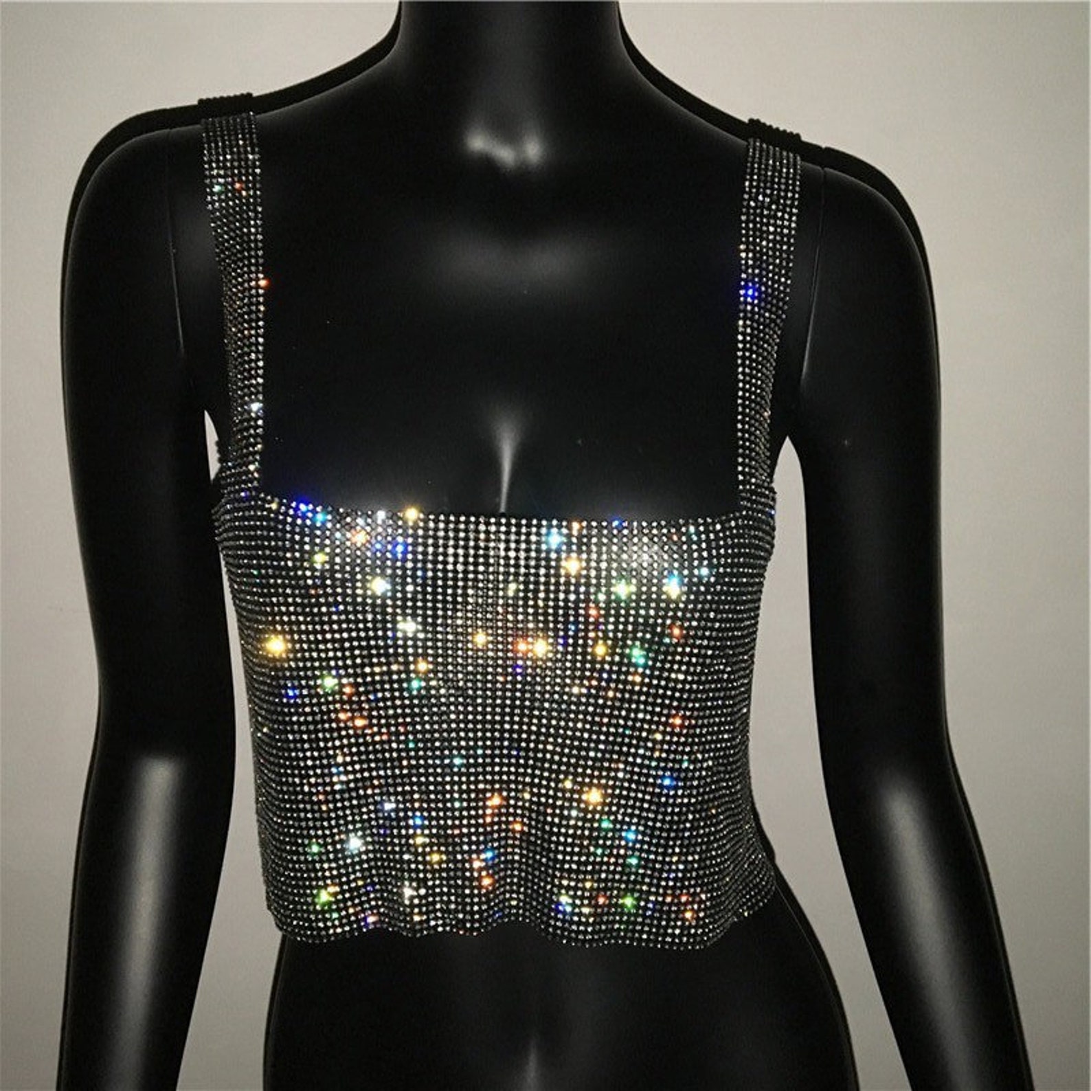 Shiny Rhinestones Party Crop Top/ Diamonds Sequins Crystal - Etsy