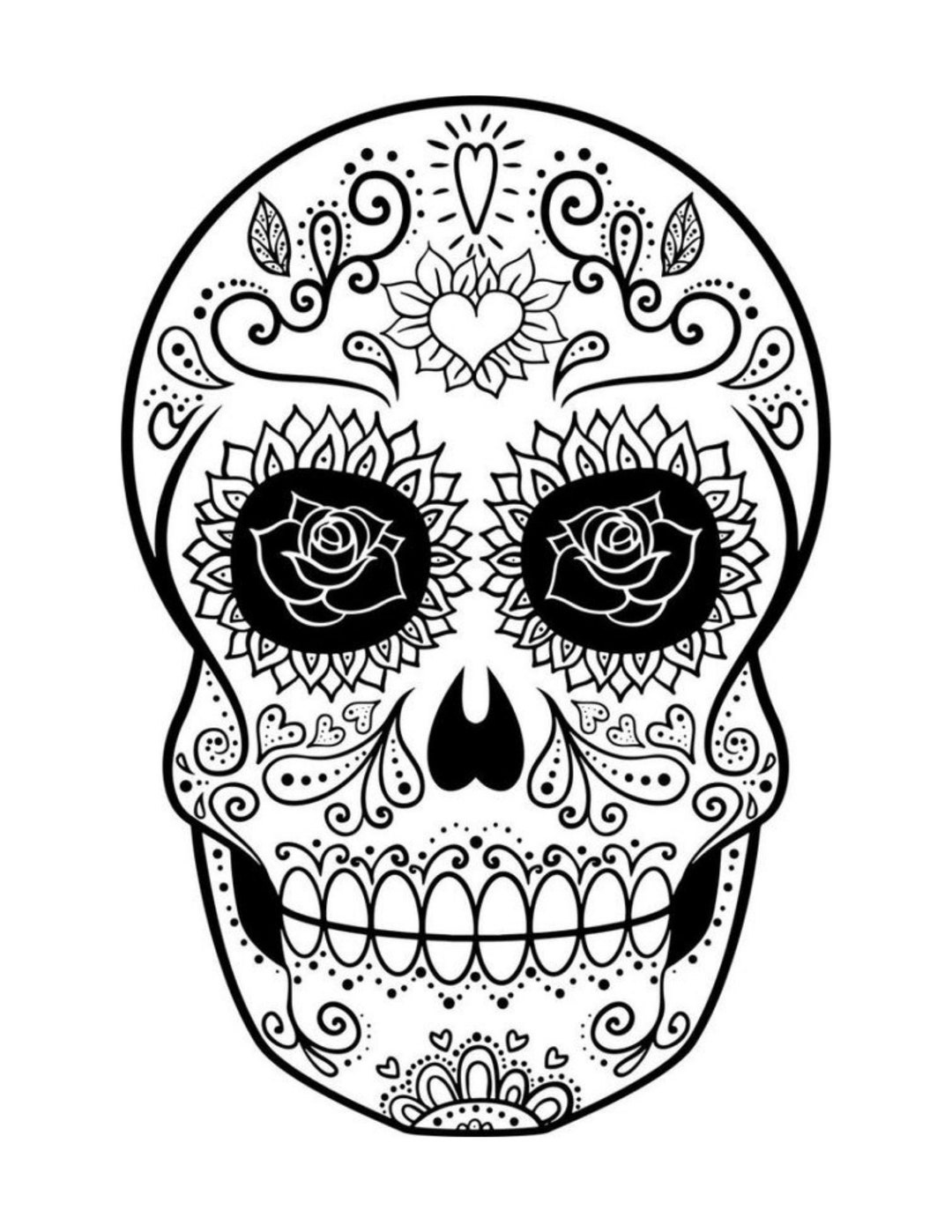 30 Sugar Skulls Coloring Pages - Etsy