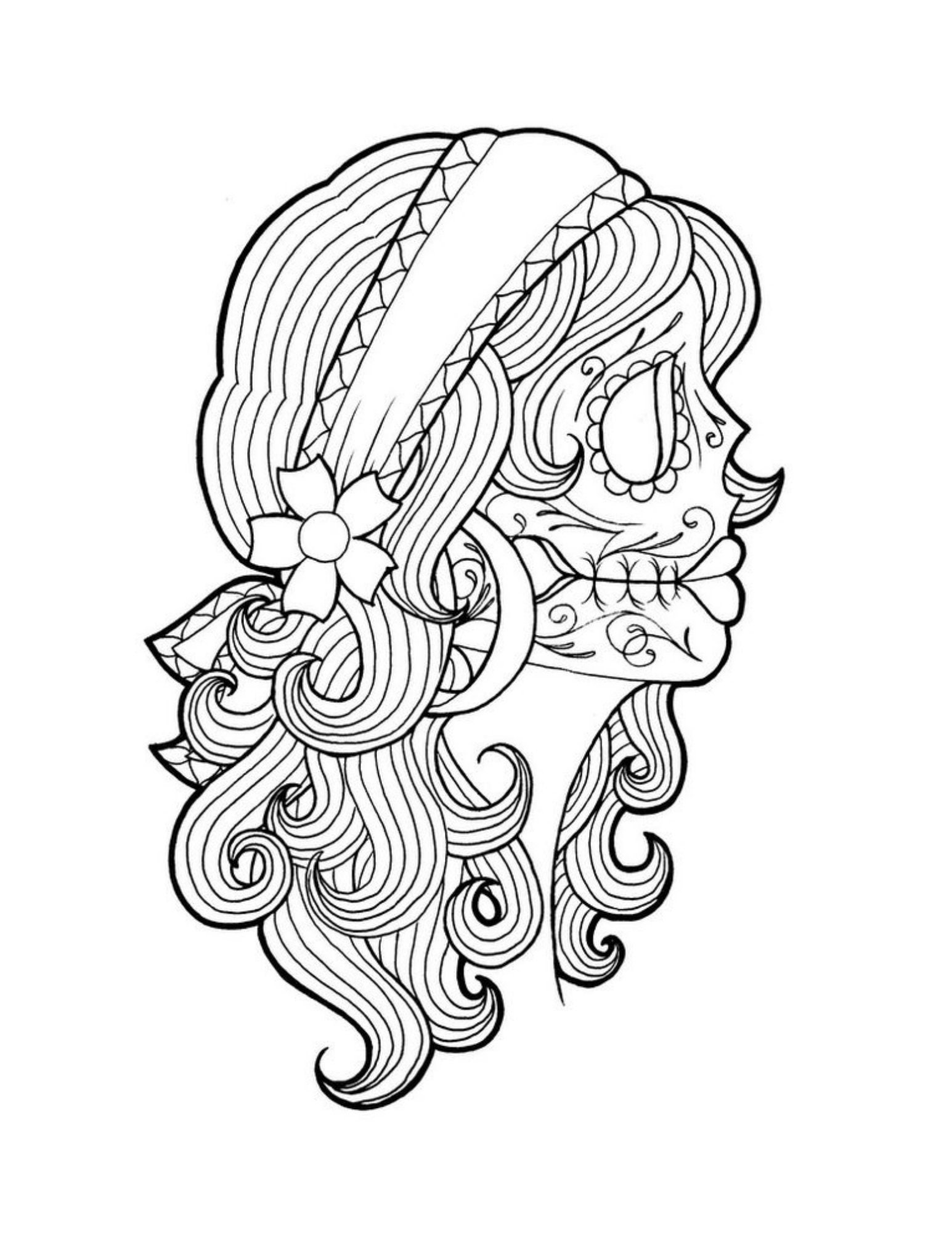 30 Sugar Skulls Coloring Pages - Etsy