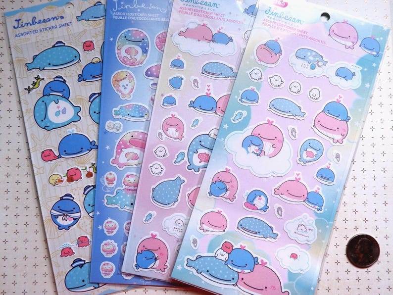SAN-X Jinbesan Sticker/ Cute Whale Stickers - Etsy
