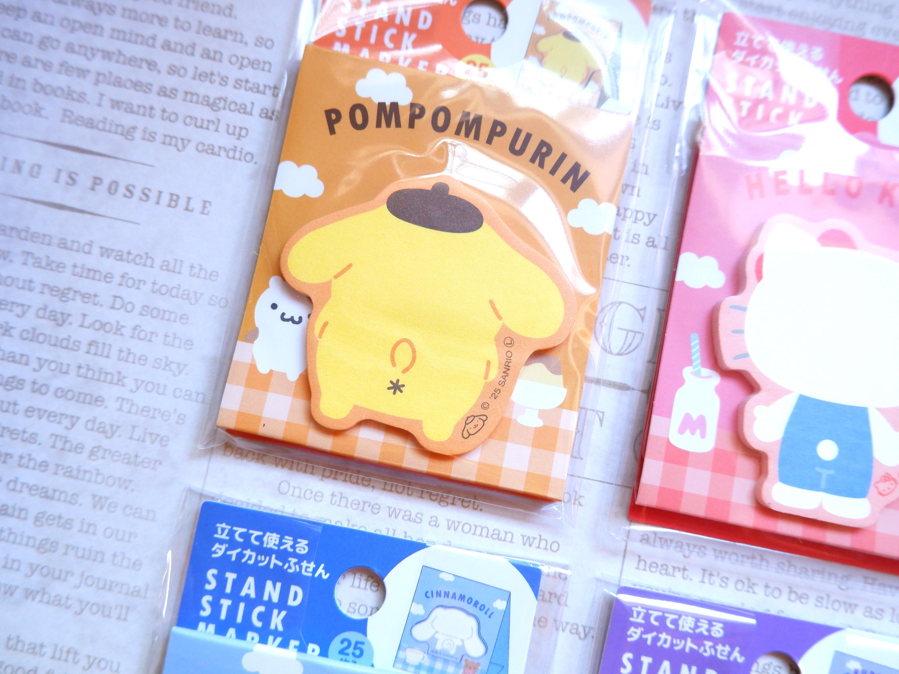 Sanrio Characters Sticky Notepad/ Pompompurin, Hello Kitty, Cinnamoroll ...