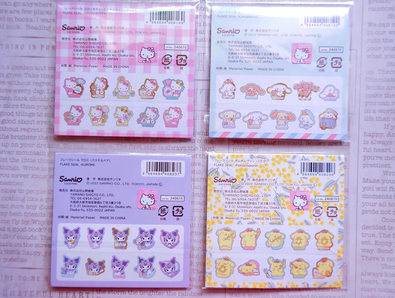 Sanrio Flake Seal Stickers/ 10designs 40pcs Stickers Set/ Holle Kitty ...