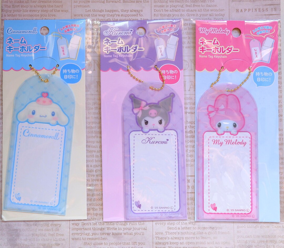 Official Sanrio Name Tag Key Chain / Cinnamoroll/ Kuromi/ My Melody - Etsy