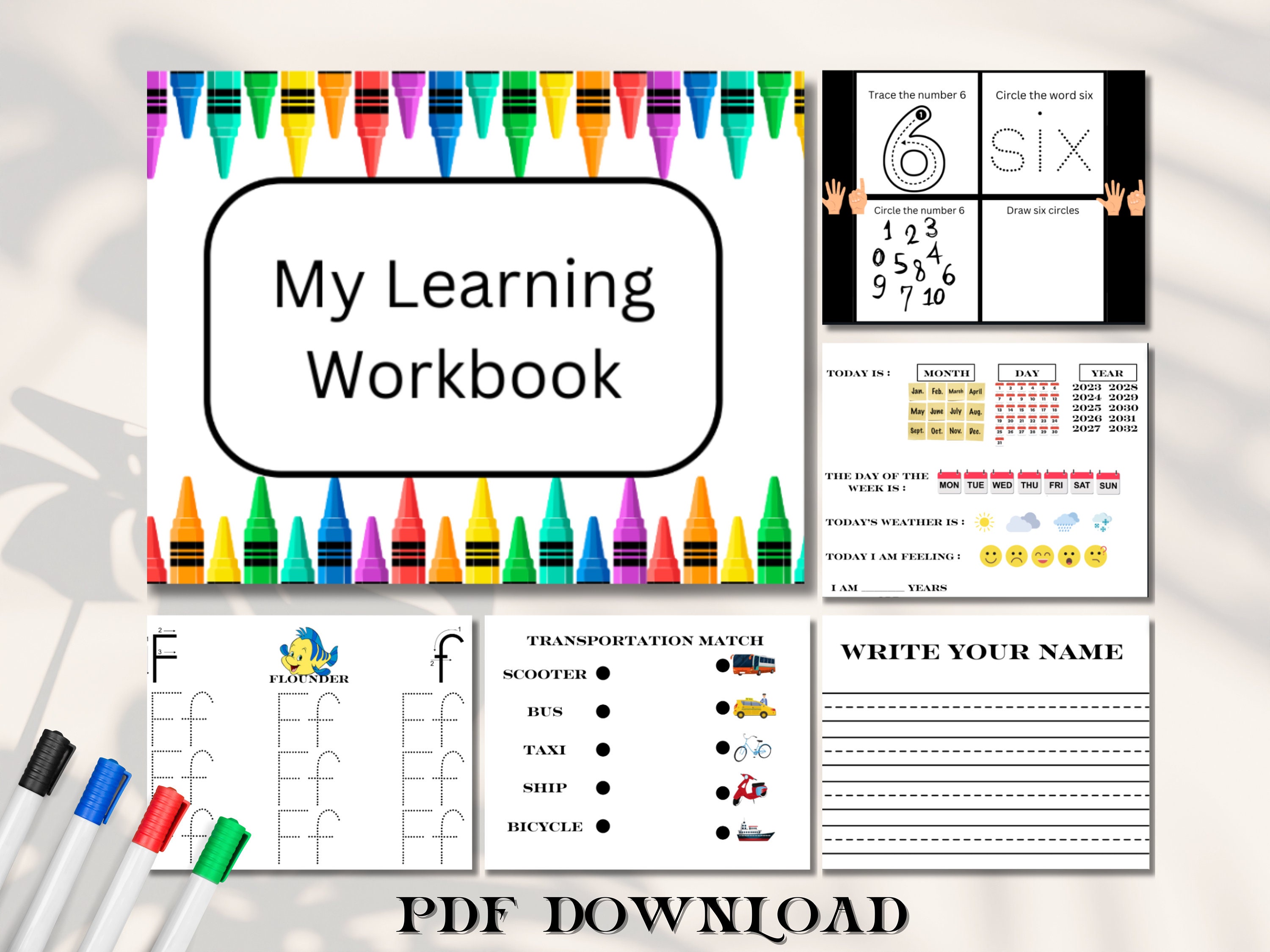 Learning Book Printable, Toddler Learning Binder, Preschool Activities ...