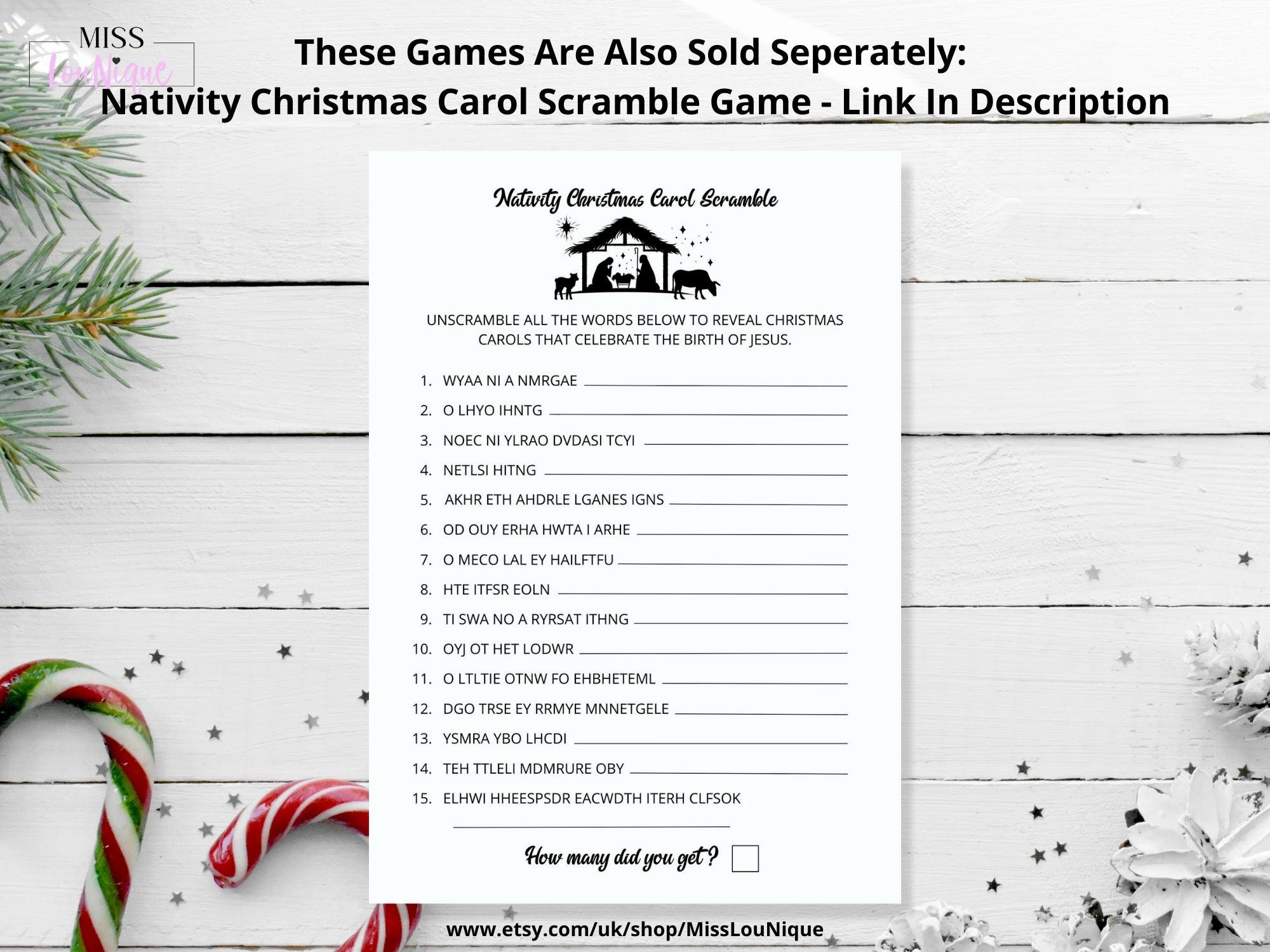 Nativity Christmas Printable Games Duo L Birth of Jesus Games L ...