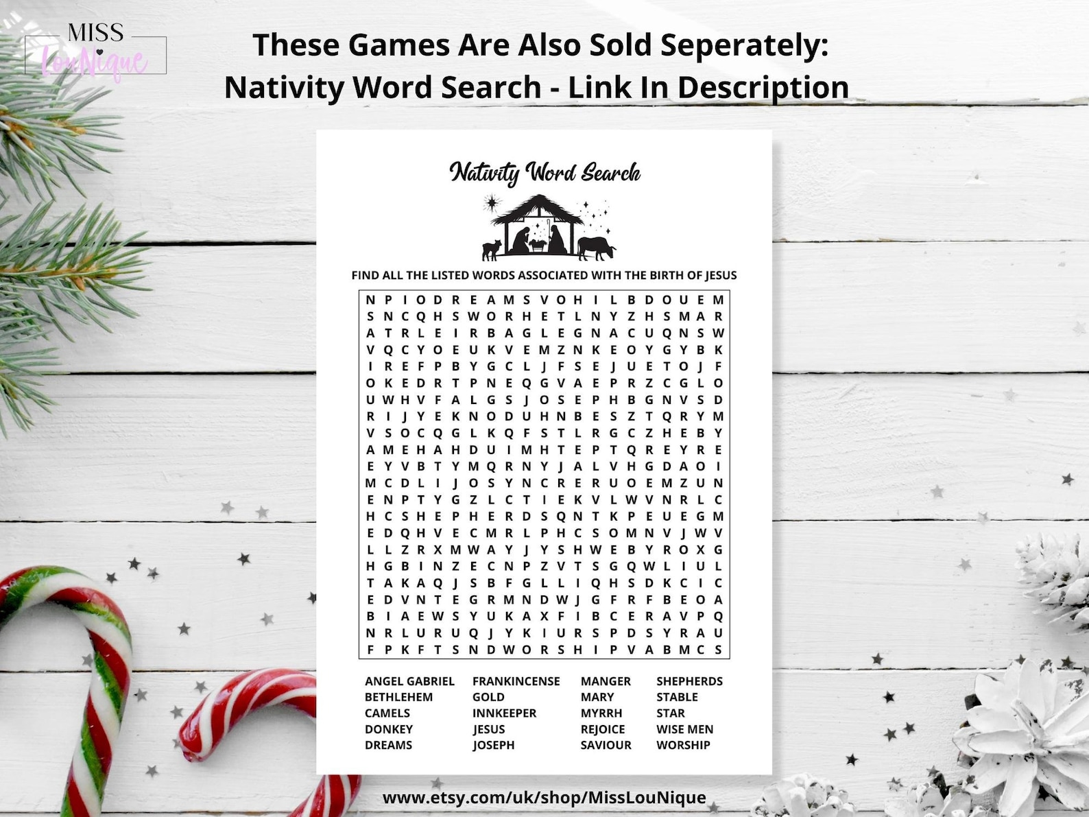 Nativity Christmas Printable Games Duo L Birth of Jesus Games L ...